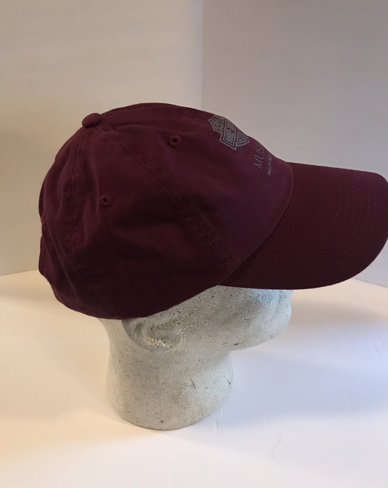 Harley Davidson Museum Hat Adult OSFM Maroon Red Cap Adjustable | eBay