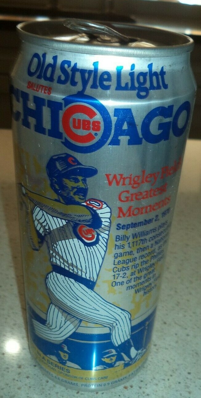 Chicago Cubs HOF Billy Williams Wrigley Field Old Style Light Beer 16 ...