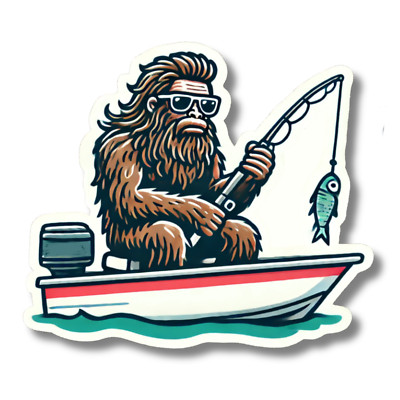 3" Funny Bigfoot Boating Fishing Bumper Sticker Decal | eBay