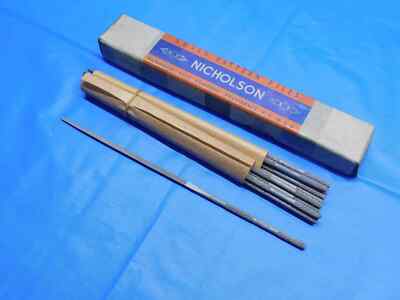 12pc NEW NICHOLSON 6 1/4" #0 SQUARE SWISS PATTERN NEEDLE FILE CHECKERED ...
