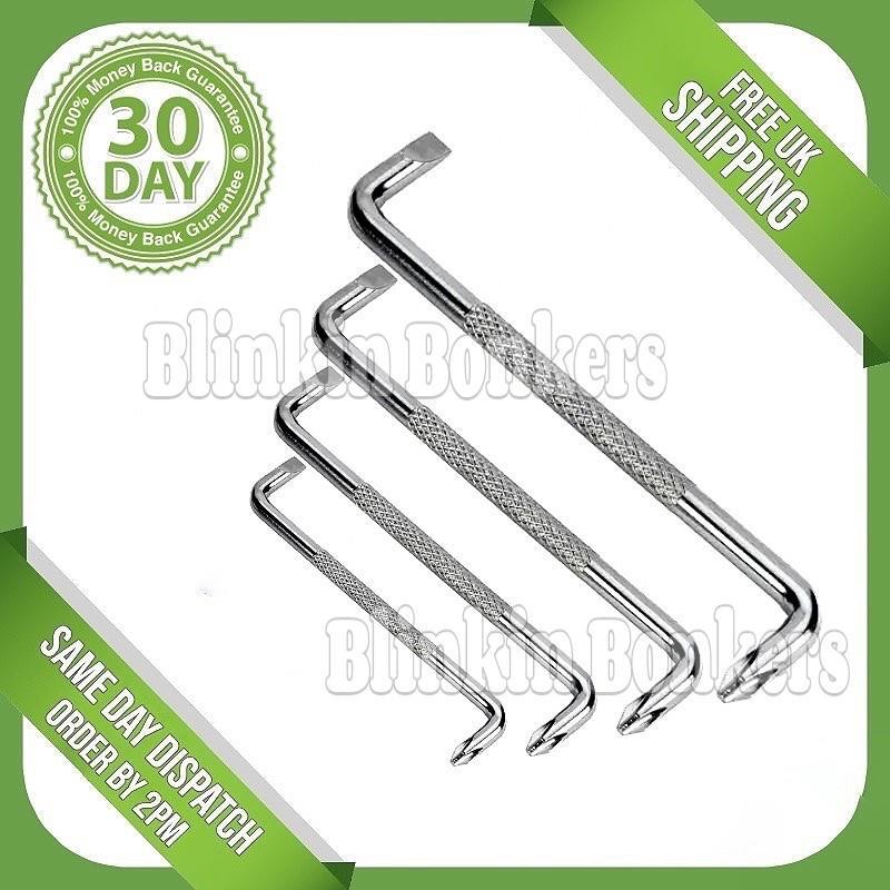 4PC OFFSET SCREWDRIVERS CRANKED RIGHT ANGLE ANGLED BENT DOUBLE ENDED ...