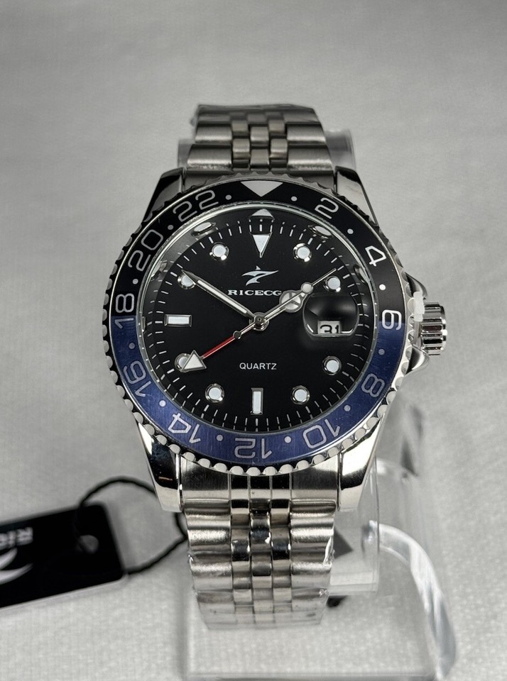 2024 Ricecgo 42mm “Batman” GMT Stainless Quartz Watch - Luxury Jubilee ...