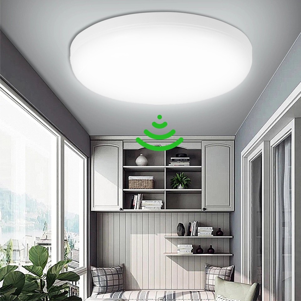 LED Ceiling Light PIR Motion Sensor Light Bathroom Kitchen Living Room ...