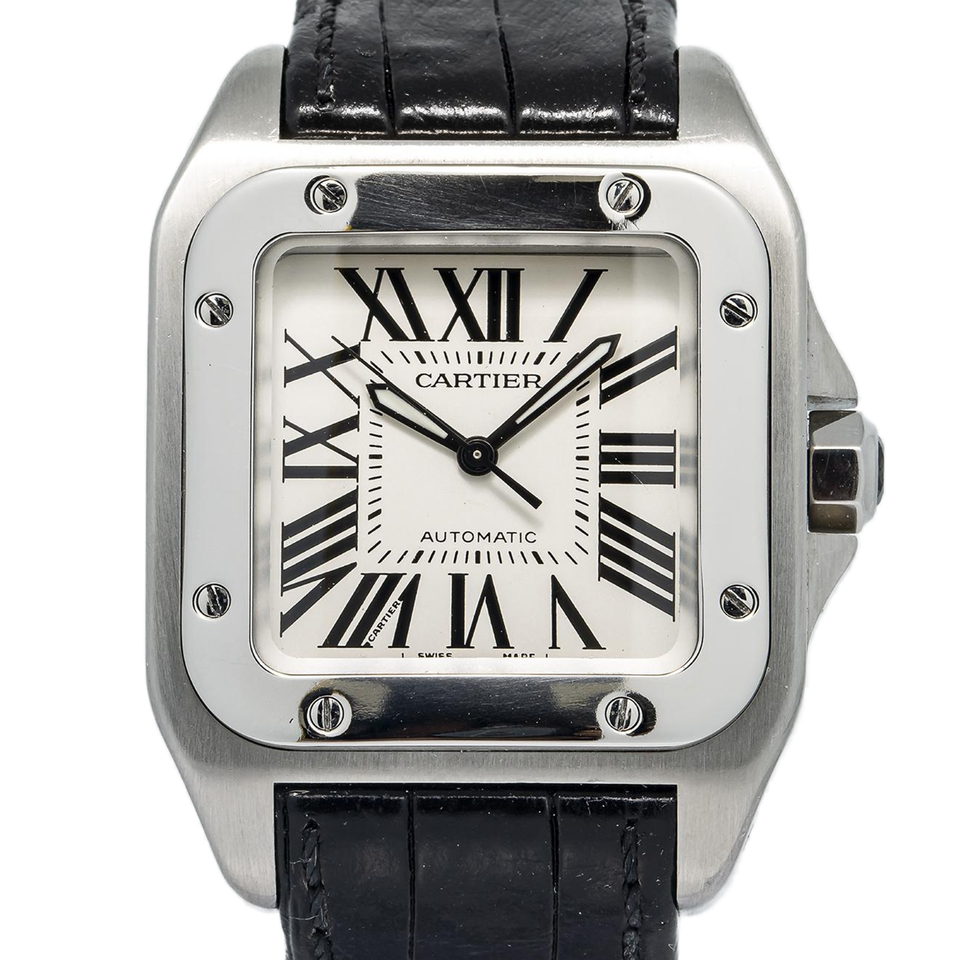 Cartier Santos 100 2878 W20106X8 Stainless Silver Dial Auto Unisex ...
