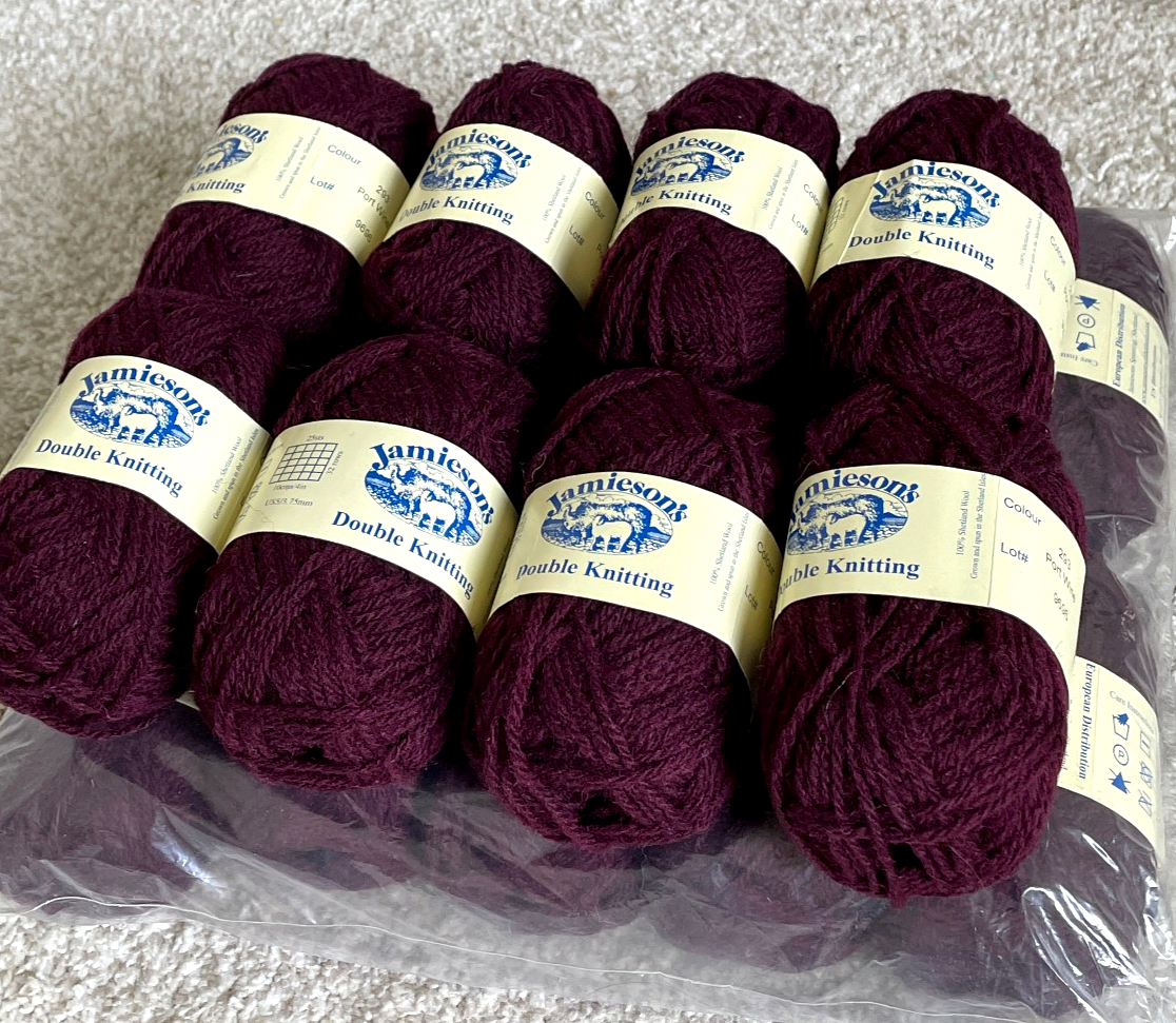 Lot 9 x25gr skeins Jamieson's Double Knitting Shetland Wool Yarn Port ...