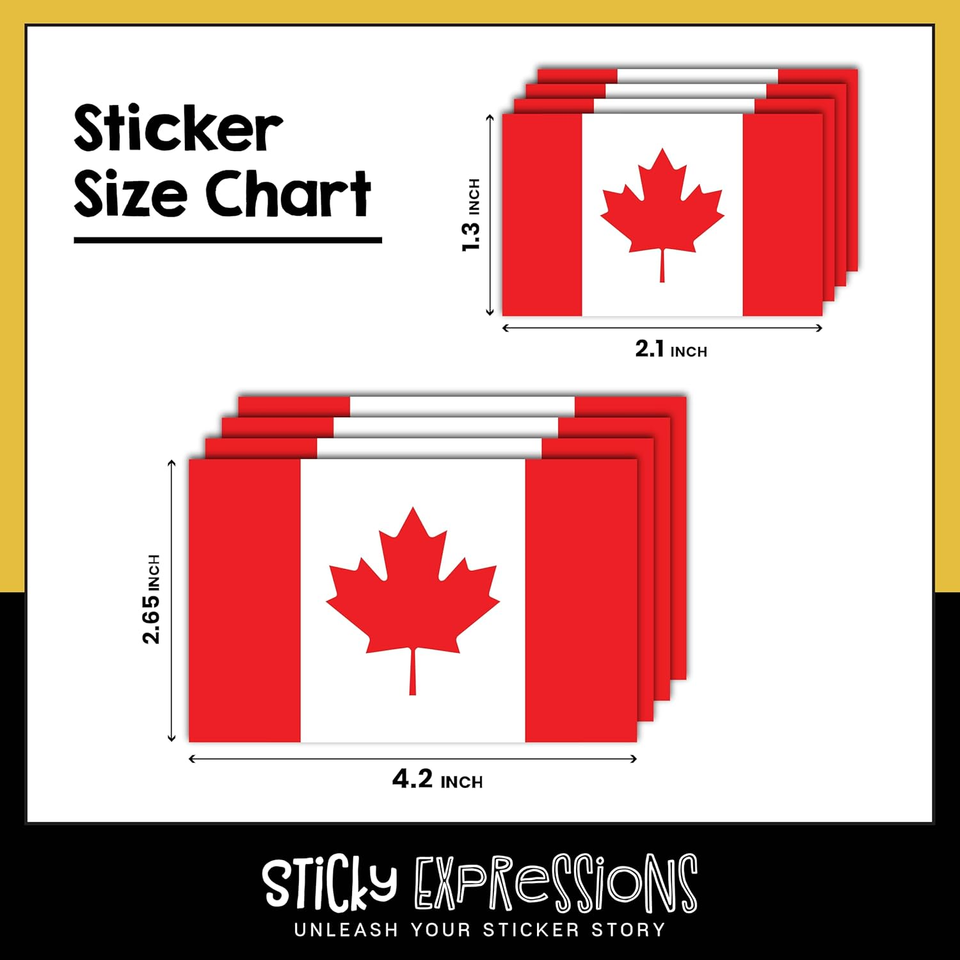 | Canadian Flag Sticker (8 Pcs) – Strong Adhesive, Durable, Waterproof ...