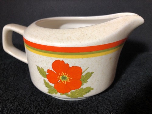 Temper-Ware by Lenox Fire Flower Pattern Creamer Made in USA Orange | eBay