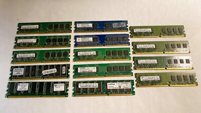 Lot of 14 assorted DDR RAM memory sticks, 512MB-2GB, various brands | eBay