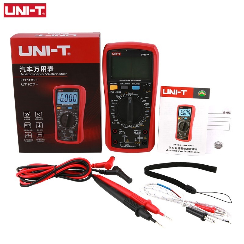 UNIT UT107+ Digital TRMS Automotive Multimeter mS PULSE Tach DWELL RPM ...