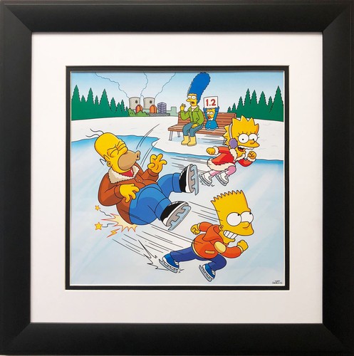 The Simpsons Speed Skating NEW CUSTOM FRAMED ART Print Animation ...
