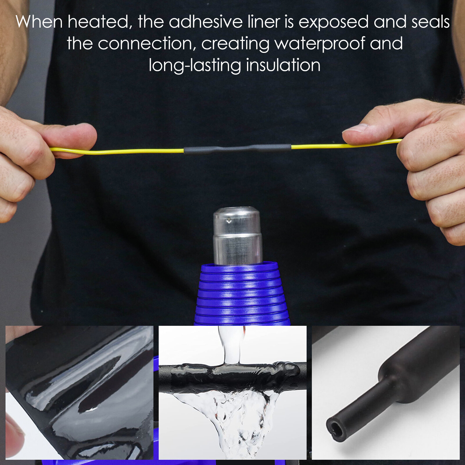 350Pcs Heat Shrink Tubing Kit Waterproof Wire Shrink Wrap Tubing 3:1 ...