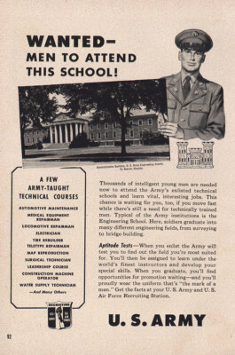 1951 US Army: Army Engineering School Vintage Print Ad | eBay