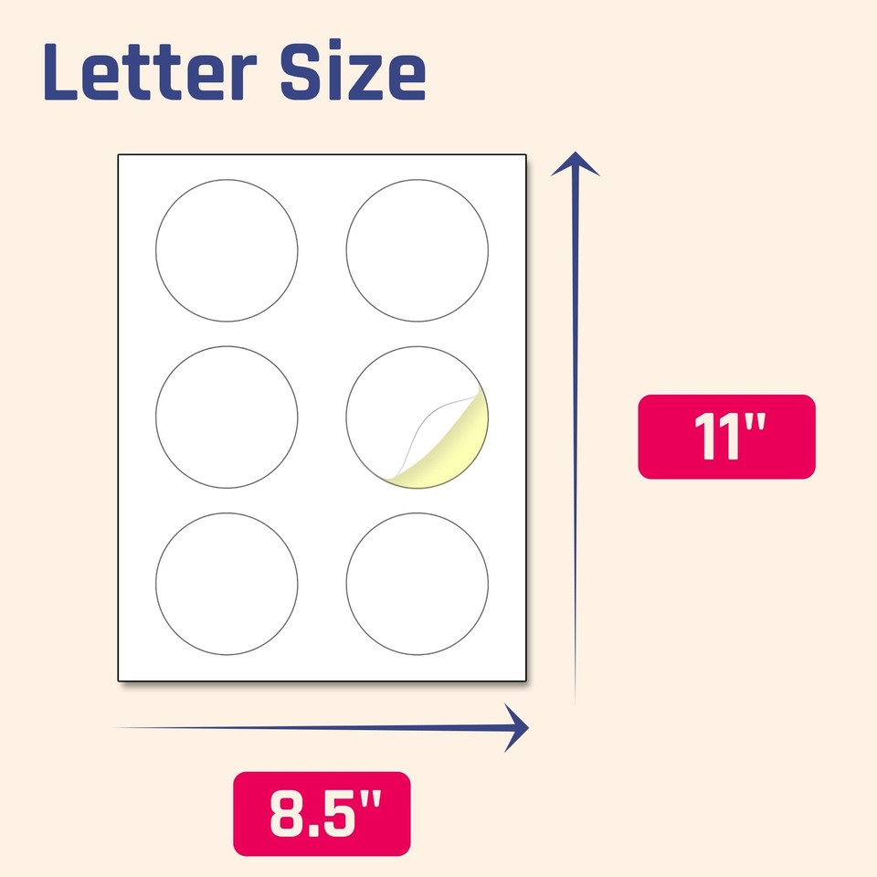 200 Sheets - 3 inch Round Labels, White Printable Circle Stickers ...