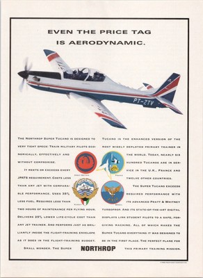 Northrop Super Tucano Print Ad 1994 Military Trainer Aircraft Aviation ...