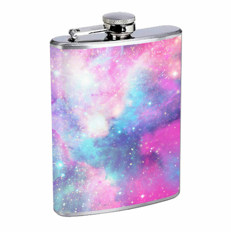 Pink Galaxy Em1 Flask 8oz Stainless Steel Hip Drinking Whiskey | eBay