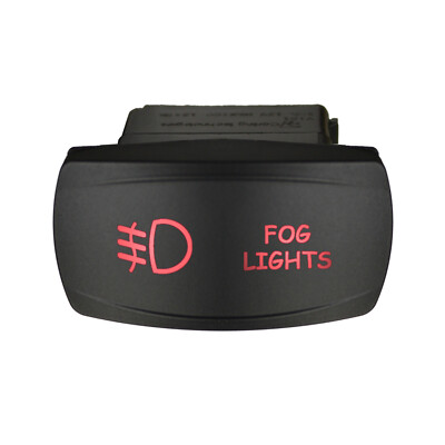 FOG LIGHTS 617SR Rocker Switch 12V Horizontal Laser etched LED red ...