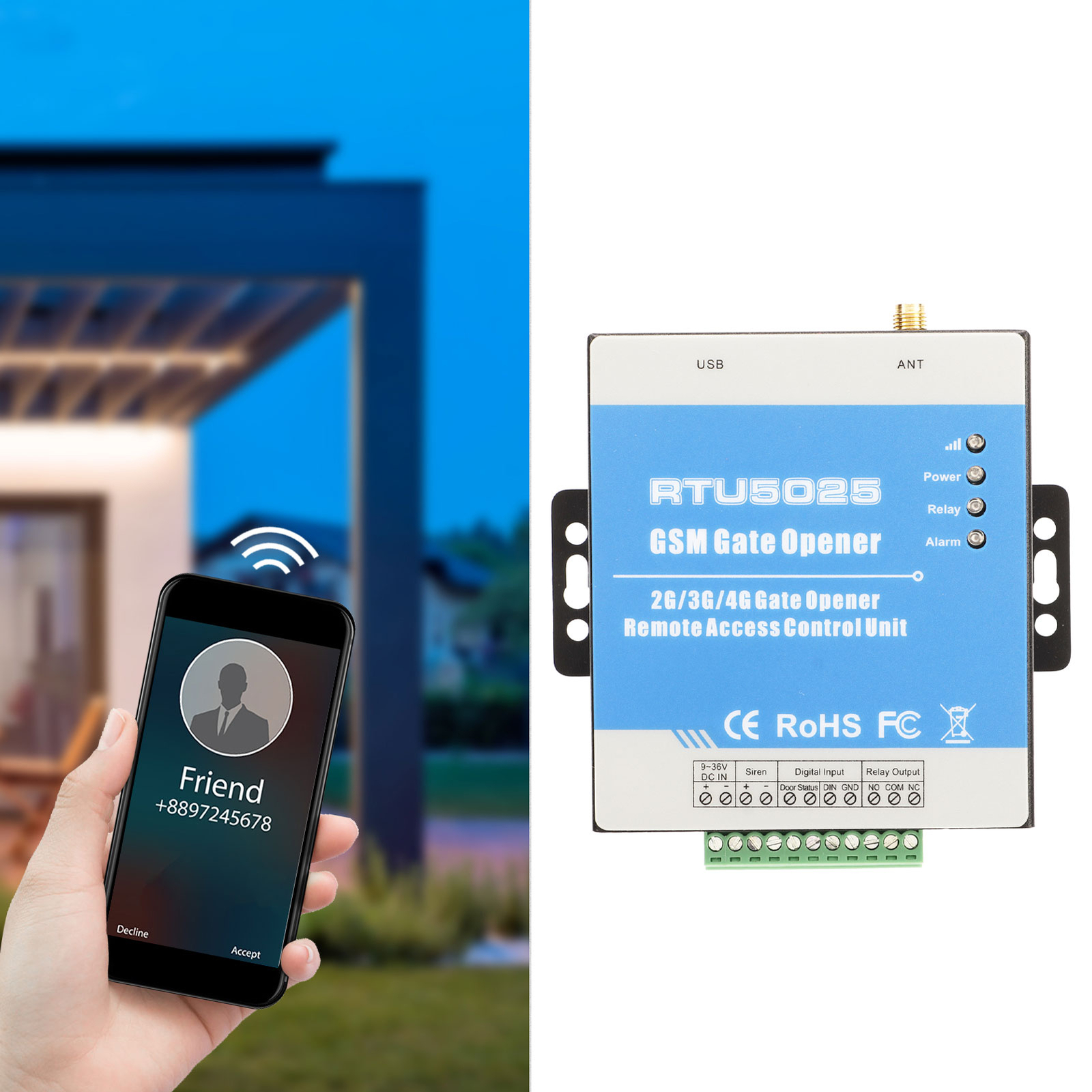 RTU5025 Gate Opener GSM 3G 4G LTE Wireless Remote Gate Opener Operator ...
