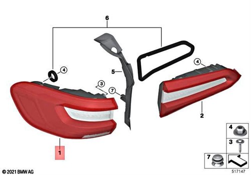 Genuine BMW X5 M F95 G05 X5 25dX Rear Light Led Left Side Panel ...