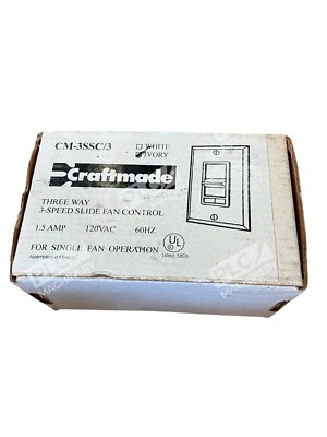 Craftmade Ivory 3-Speed Slide Fan Control 1.5A 120VAC 60Hz CM-3SSC/3 | eBay