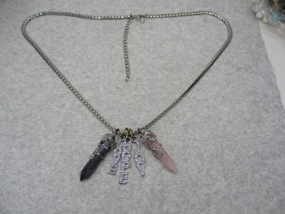 OPC Pink Purple Quartz Pendant Love Hope Joy Pendants Silver Tone ...