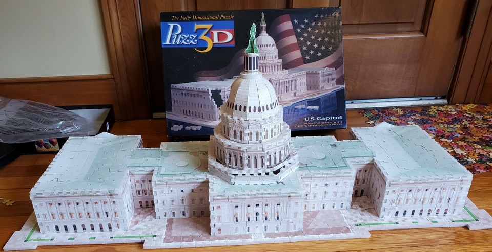 Puzz 3D US Capitol Puzzle 718 Pieces 1994 Milton Bradley #4463 | eBay