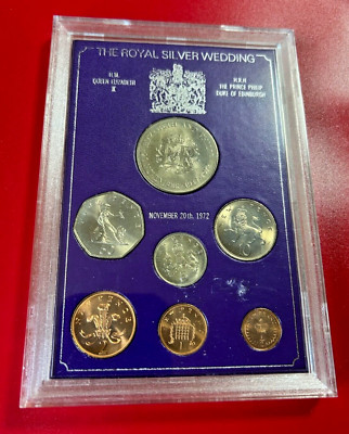 1972 THE ROYAL SILVER WEDDING COINS SET UK ELIZABETH AND PHILIP | eBay