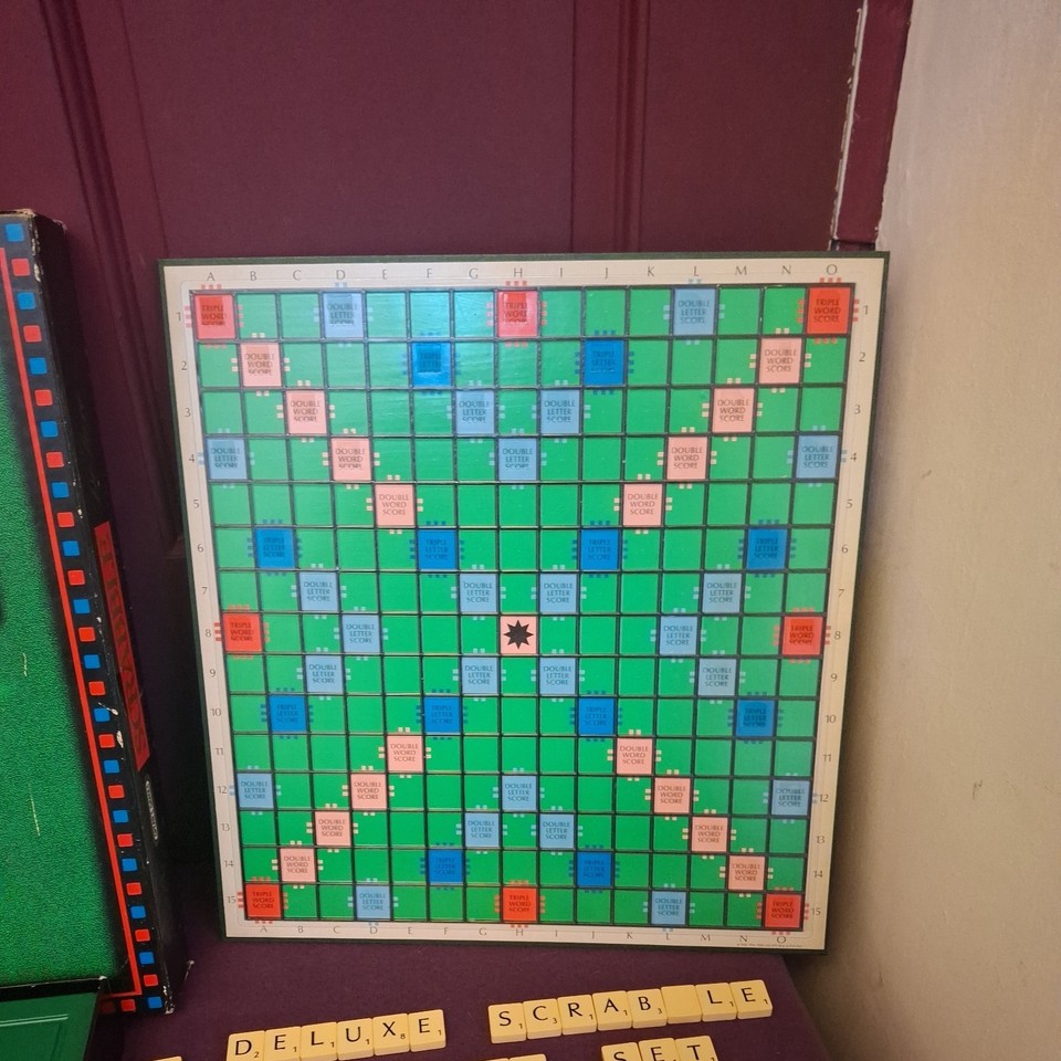 Scrabble Deluxe Board Game with Electronic Timer & Turntable Board ...