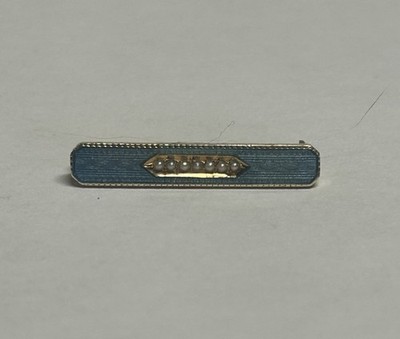 14K Yellow Gold Antique Pin with Seed Pearls and Blue Enamel Front ...