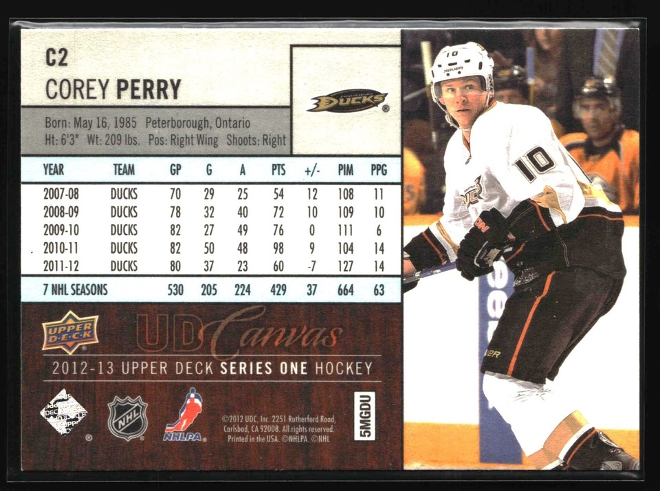2012-13 Upper Deck - UD Canvas - #C2 Corey Perry - Anaheim Ducks | eBay