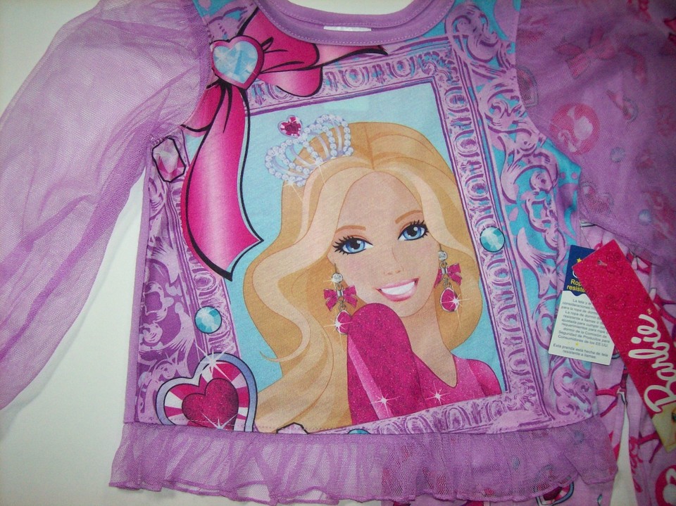 Disney Princess Mattel Barbie 2pc Pajama Set Baby Toddler Select Style ...