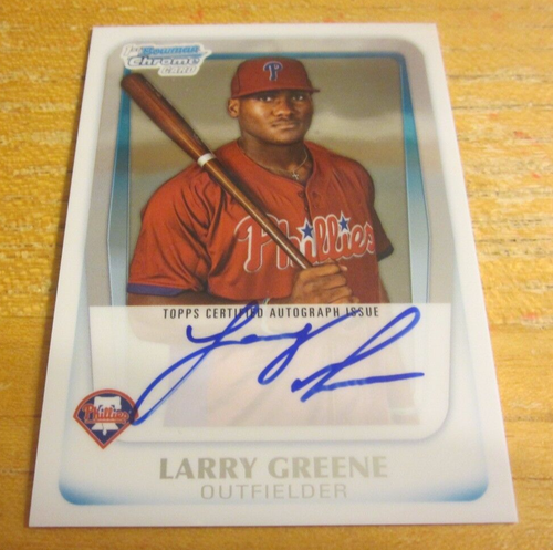 Larry Greene 2011 Bowman Chrome Draft Prospect Autographs #LG Card MLB ...