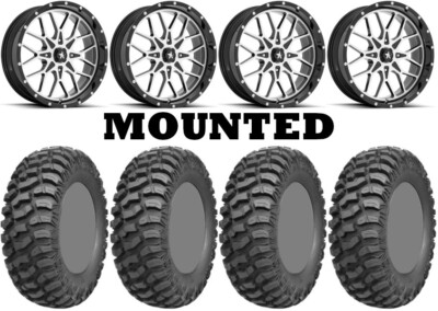 Kit 4 AMS M1 Evil Tires 28x10-14 on MSA M45 Portal Machined Wheels HP1K ...