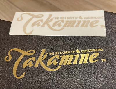 Takamine Pickguard Logo Sticker/ BRUSHED STEEL TEXTURE/ Gold. | eBay