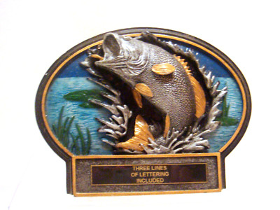 CLOSE-OUT BASS RESIN LARGE MOUTH BASS OVAL RESIN AWARD | eBay