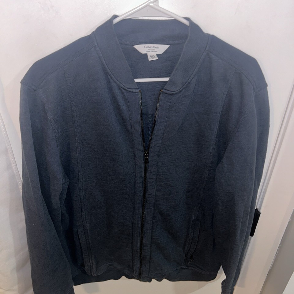 Calvin Klein -Washed Blue Full Zipper Jacket RN# 36543 CA# 50900, Large ...
