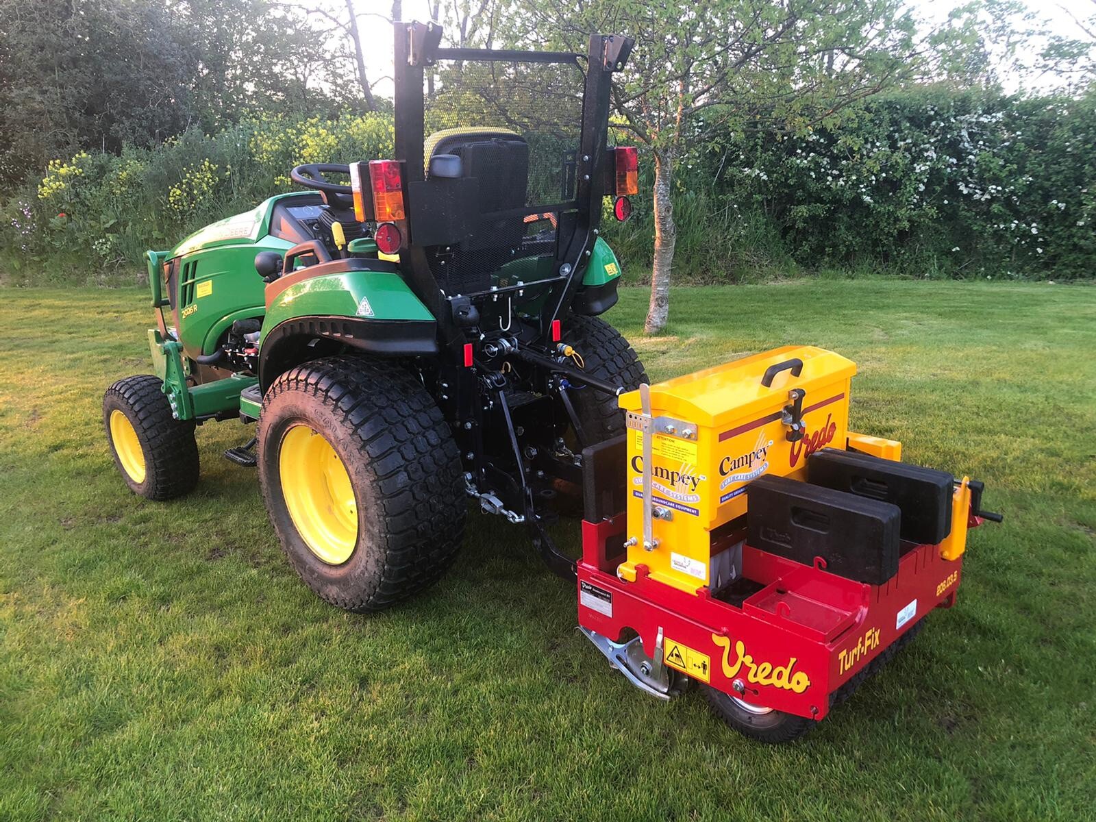 Vredo Disc Overseeding Grass Seeder Drill & Compact Tractor With ...