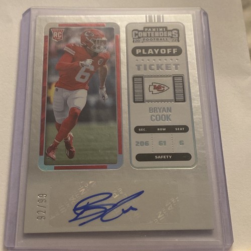 2022 Contenders Bryan Cook Playoff Rookie Ticket Auto 92/99 Chiefs RC ...