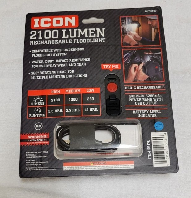 Icon 59170 2100 Lumens Floodlight - Black for sale online | eBay