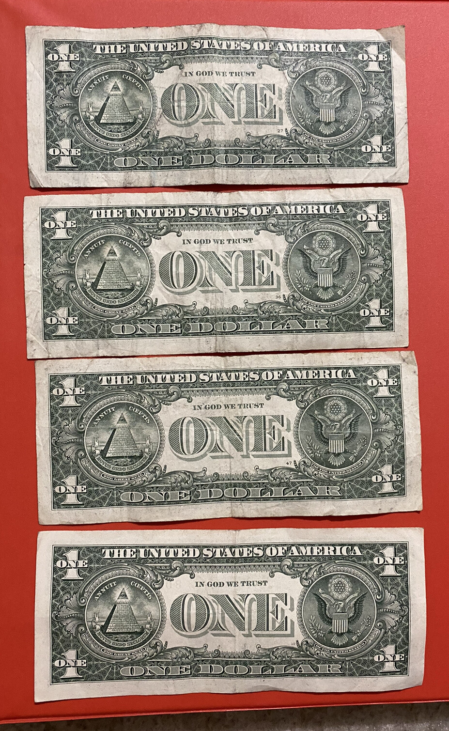 🔥2017 star notes $1bill lot of (4) one dollar bill rare Low serial ...