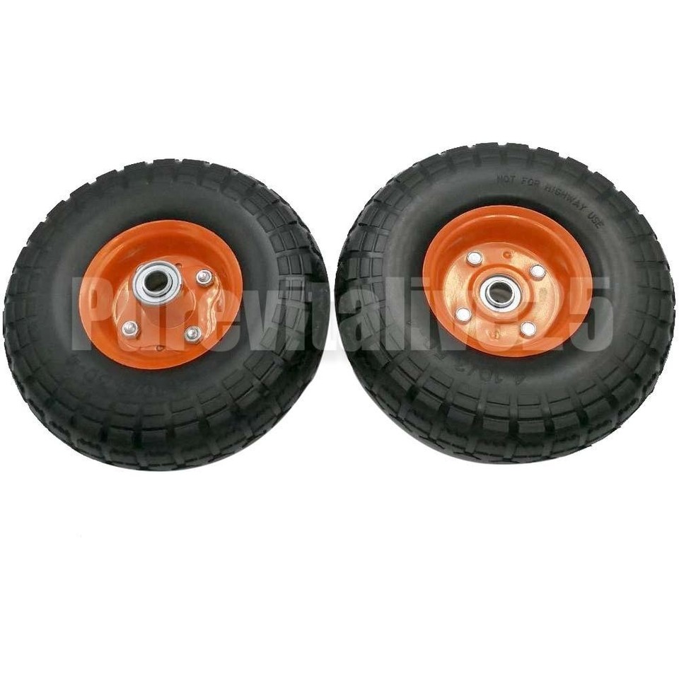 2X Hand Trolley Wheel Puncture Proof 3.50-4 Solid Jockey Wheels Tyre ...