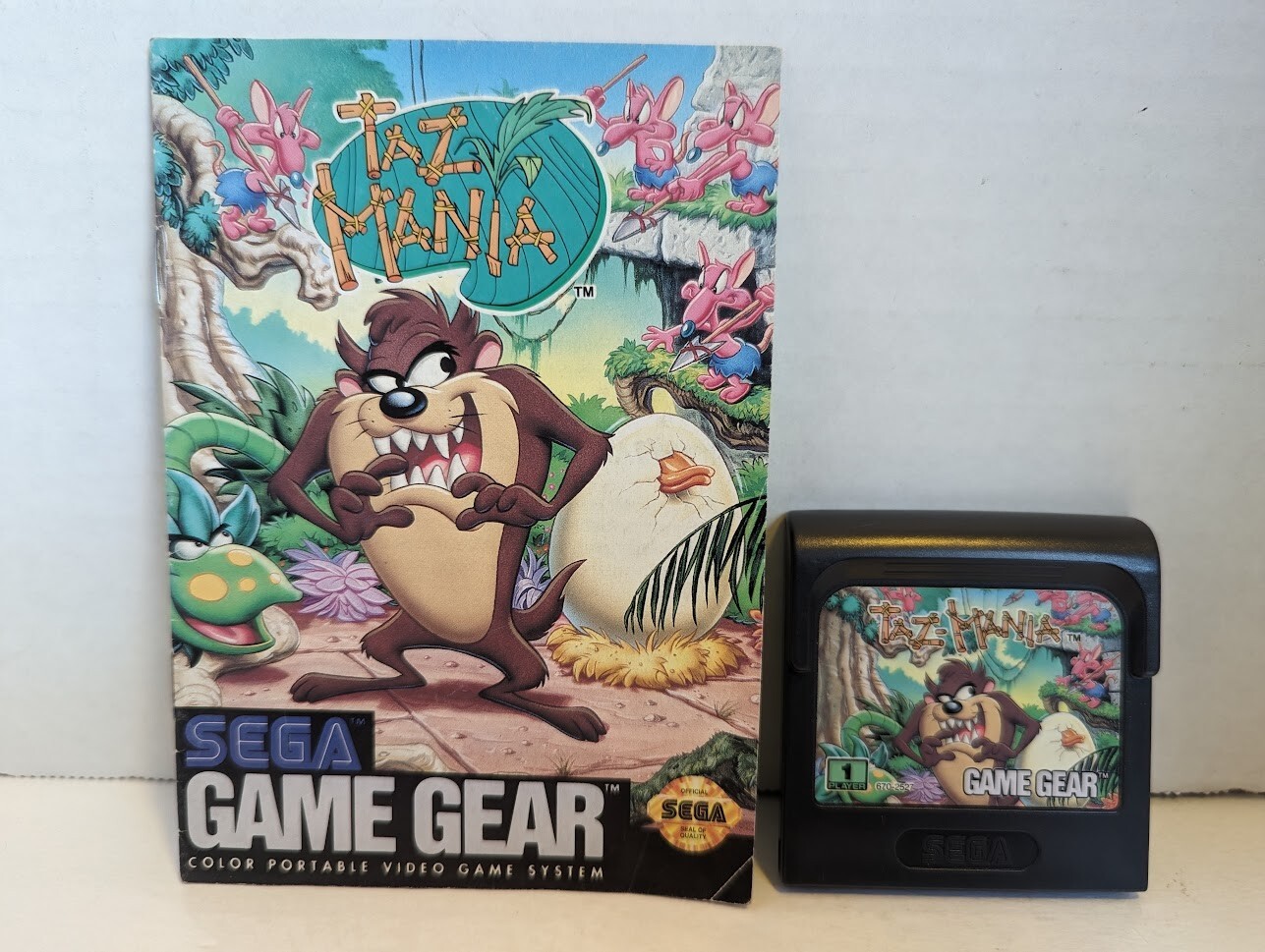 Taz Mania Looney Tunes Game Sega Game Gear cartridge + Manual Tested ...