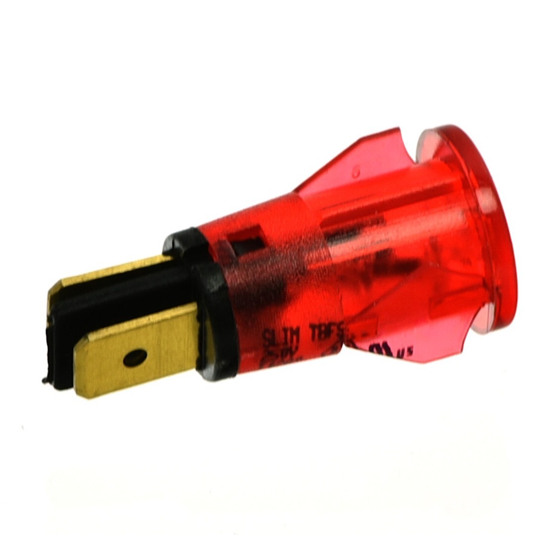 SIGNALLAMPE D 13MM ROT 230V ANSCHLUSS FLACHSTECKER 6,3MM TEMP.BEST. 120 ...