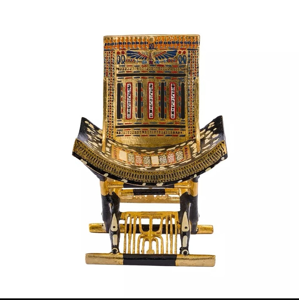 King Tutankhamun Ceremonial Chair Tut Throne Large Certified Gold Leaf ...