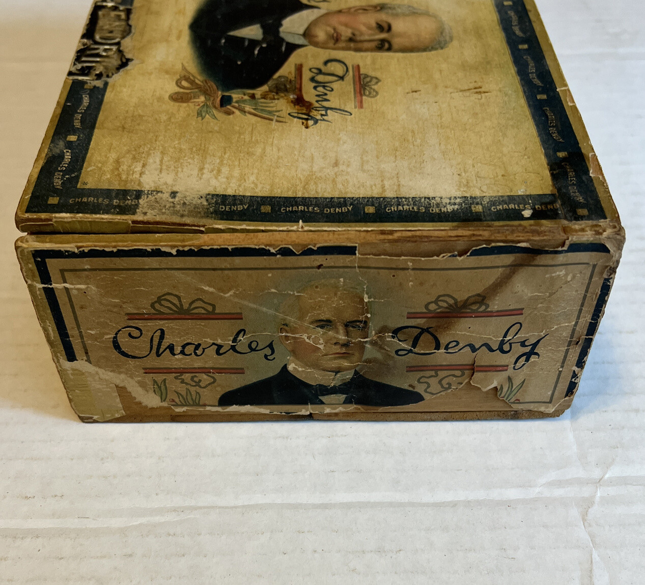 Charles Denby Cigar Box 1930s Tax Stamp Evansville Ind. H. Fendrich Inc ...