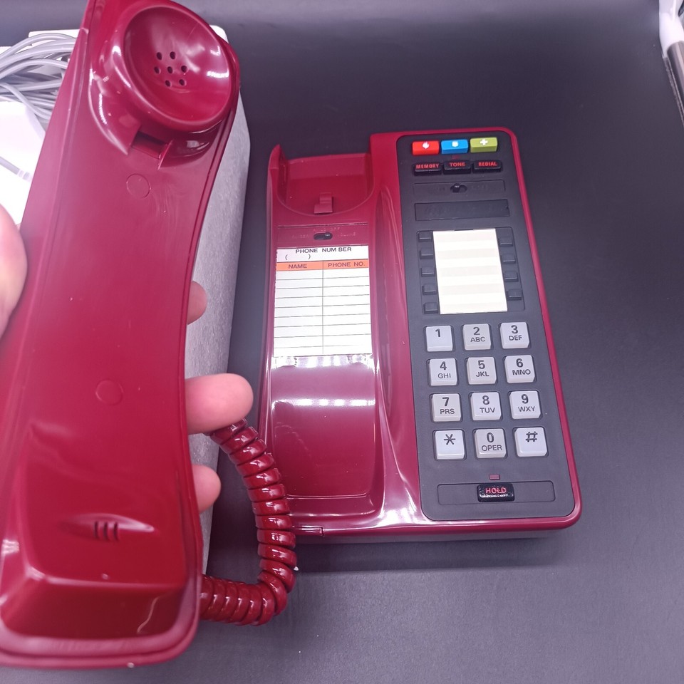 Rare Vintage Pactel Queue Plus Red Corded Keypad Home Telephone Open ...