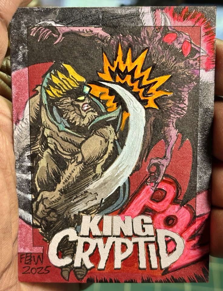 Halloween KING CRYPTID VS BeHeMOTH Sketch Card Artwork By FRANKIE B ...