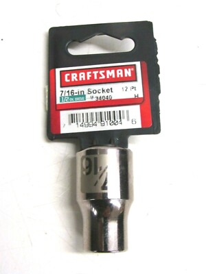 NEW! CRAFTSMAN 7/16" EASY-TO-READ SOCKET, 1/2" DRIVE, 12-POINT, #934040 ...