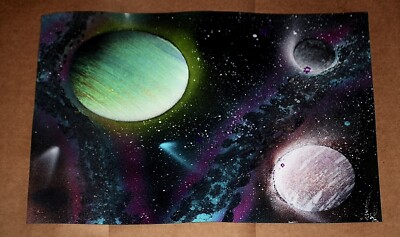 ||22•28–Cosmic Spray Paint Art||Colorful galaxy Wall Decor|| | eBay