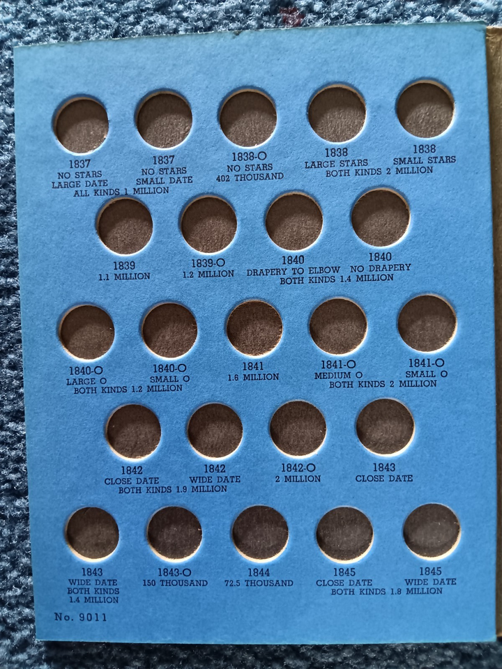 TWO WHITMAN FOLDERS FOR SEATED DIMES 1837-1862 AND 1863-1891 #9011+9012 ...