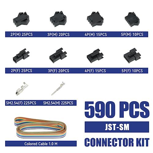Open Barrel Terminal Wire Crimping Tool with 590PCS JST-SM Connectors ...